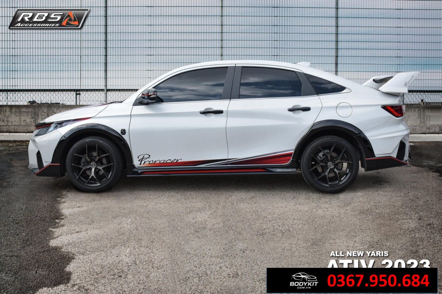 Body kit Toyota Vios đời 2023, 2024, 2025 mẫu ProRacer từ RBS