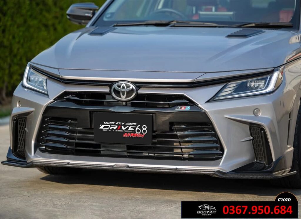 Body kit Toyota Vios đời 2023, 2024, 2025 mẫu Drive68 CARBON